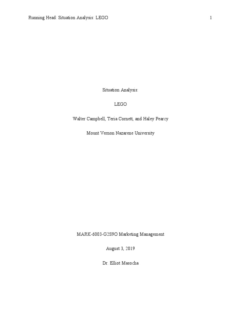 Situation Analysis LEGOS | PDF | Inflation | Lego