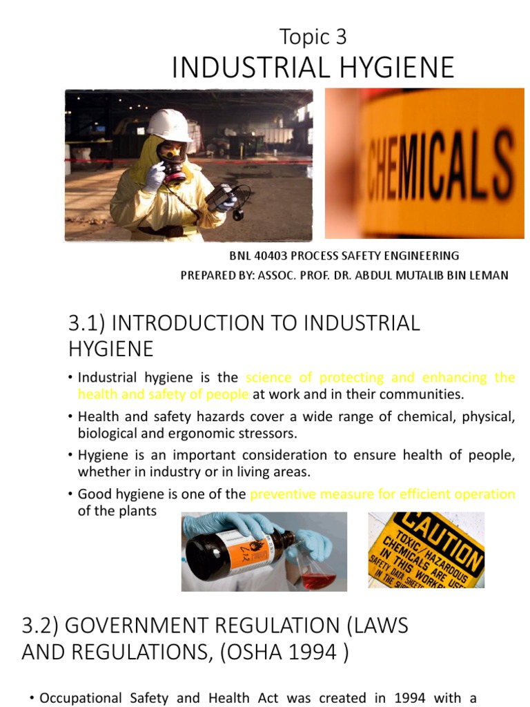 Industrial Hygiene: Topic 3 | PDF | Occupational Safety And Health ...