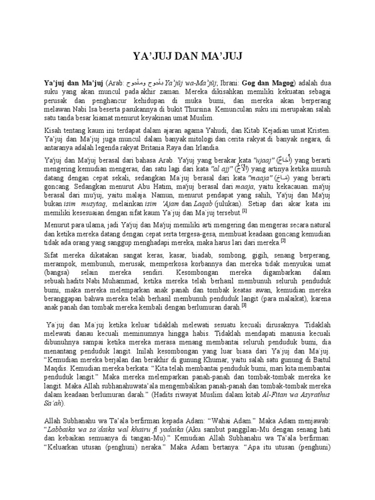 Ya'juj Dan Ma'juj | PDF