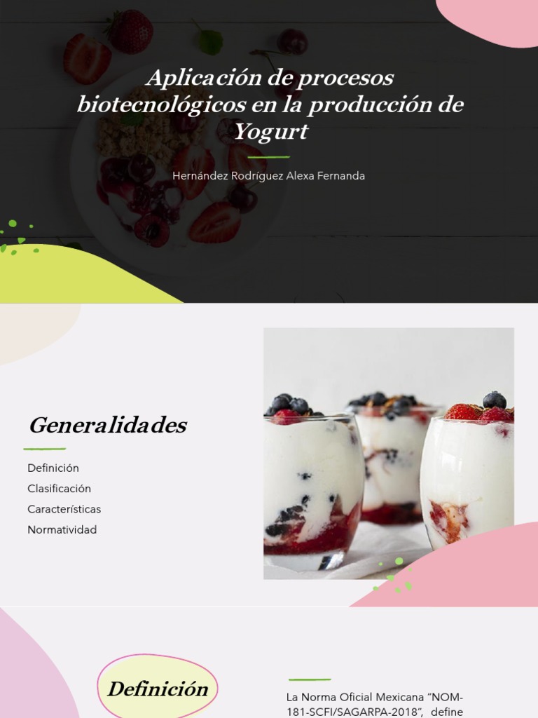 Procesos biotecnológicos en yogurt | PDF | Yogur | Productos lácteos
