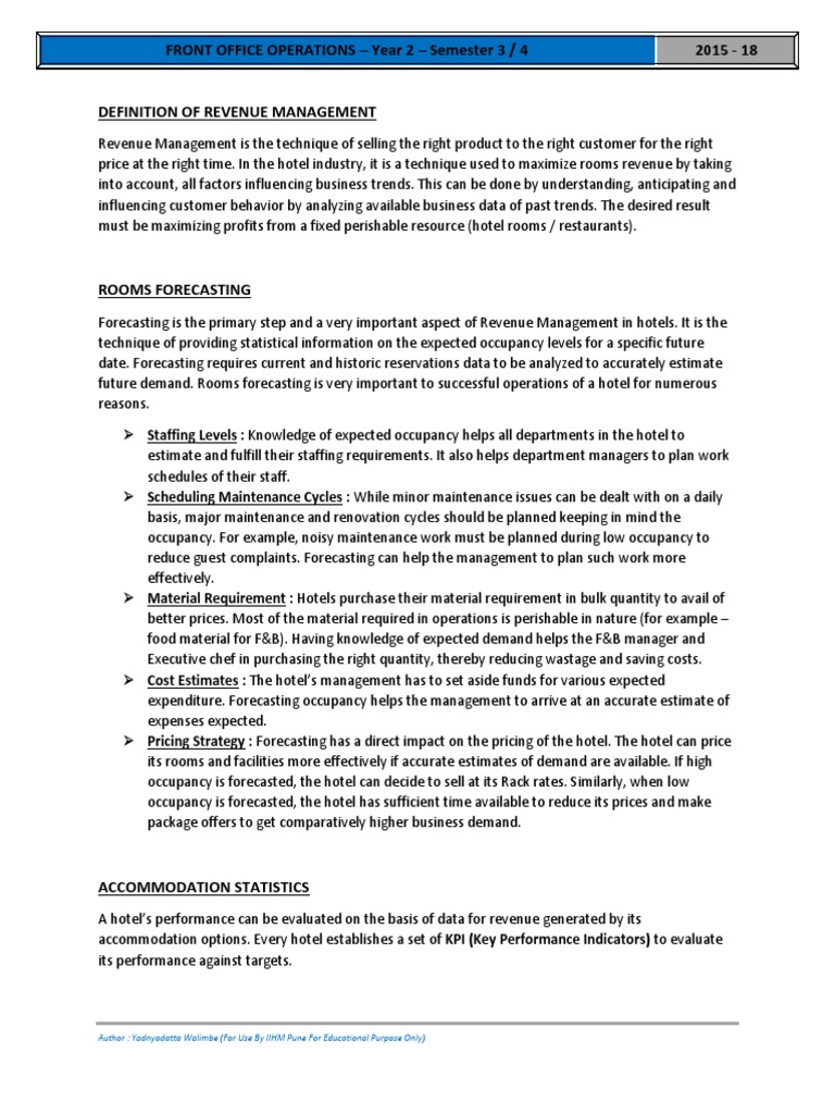 Reference Notes - Accommodation Statistics | PDF | Forecasting ...