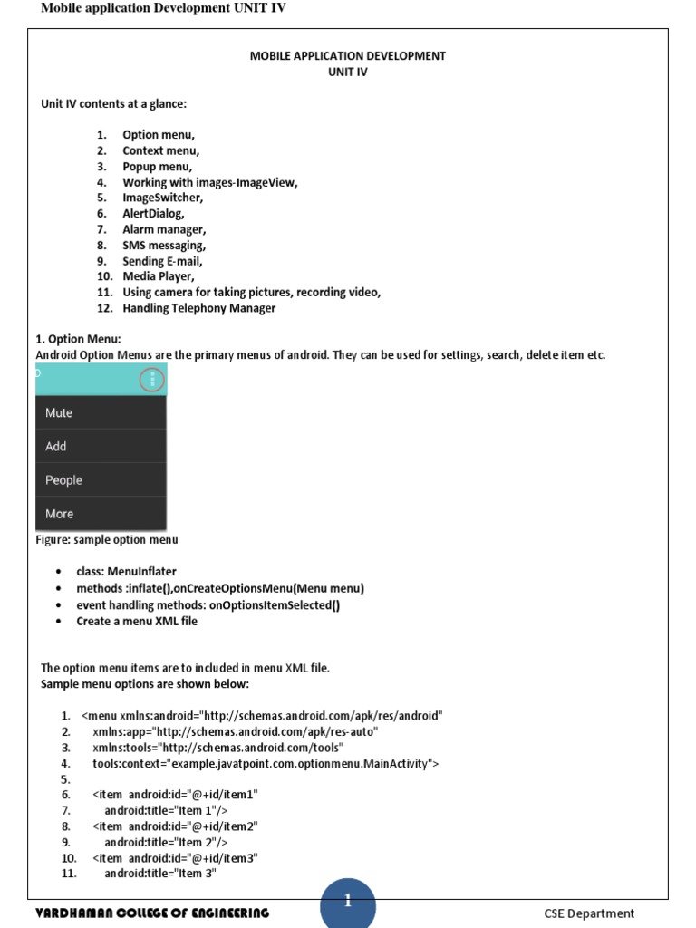 Unit 4 Mad | PDF | Android (Operating System) | Method (Computer Programming)