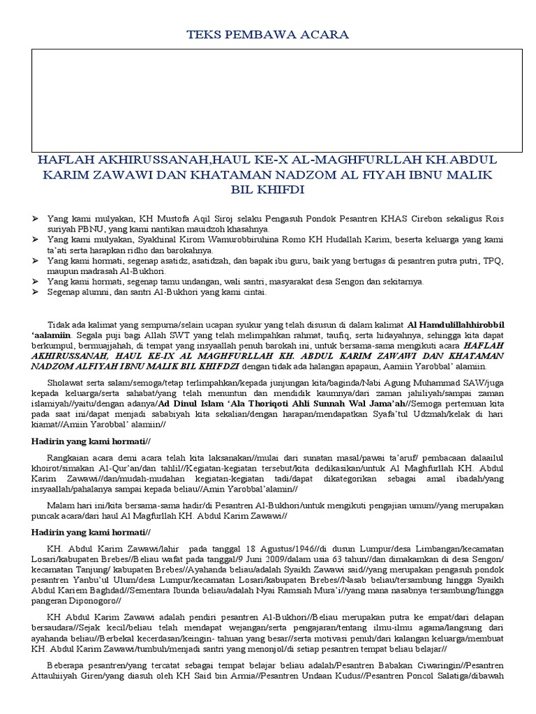 TEKS PEMBAWA ACARA Fix | PDF