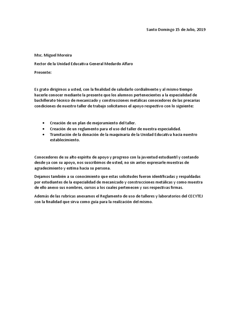 Solicitud Rector | PDF