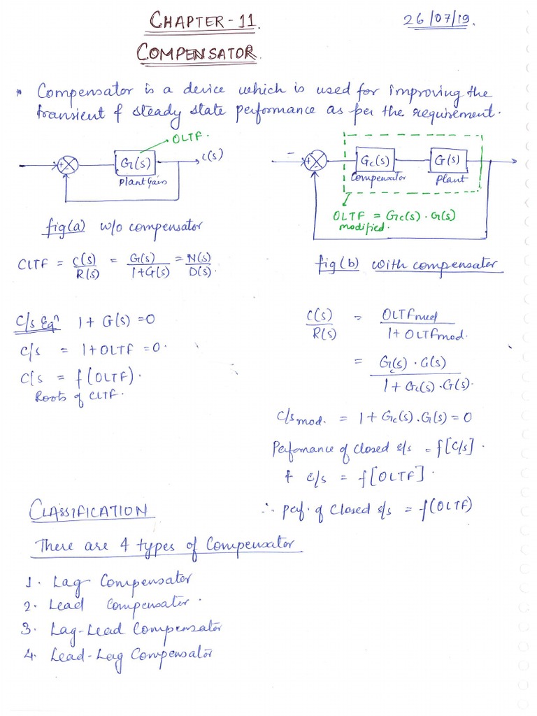 Controller & Compensator - Control System | PDF