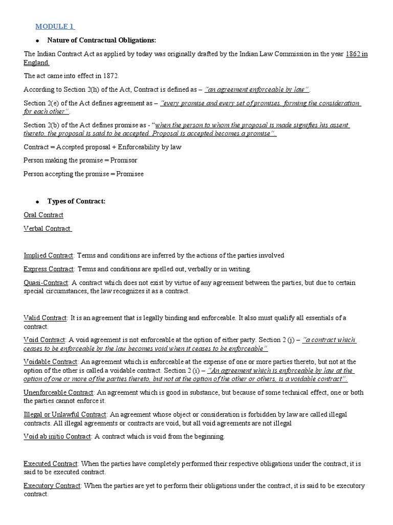 Law of Contract | PDF | Offer And Acceptance | Business Law