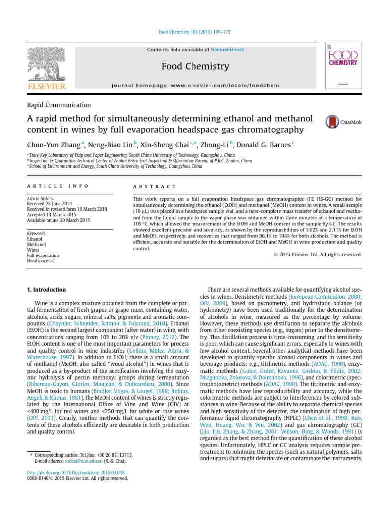 Food Chemistry: Chun-Yun Zhang, Neng-Biao Lin, Xin-Sheng Chai, Zhong-Li ...