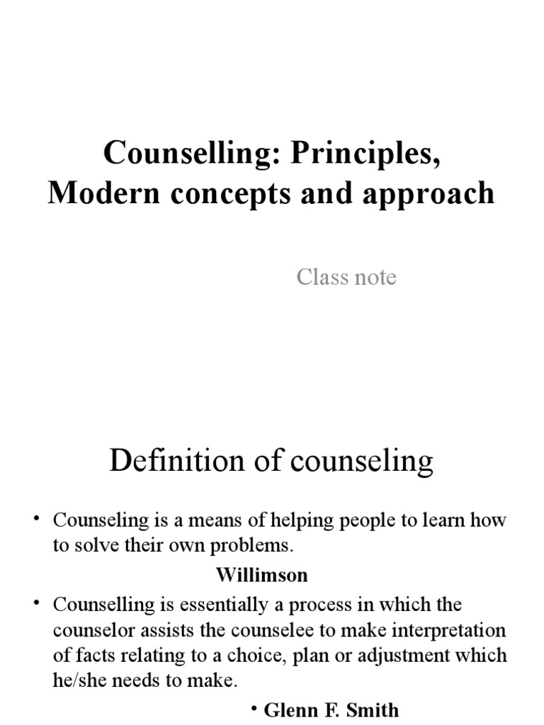 Principles of Modern Counselling: A Comprehensive Review of Counselling ...