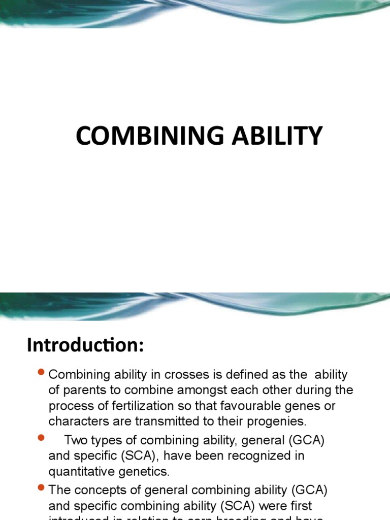 Combining Ability | PDF | Natural Selection | Zygosity