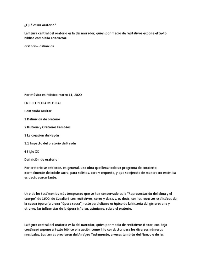Oratorio Musical | PDF | Ópera | Música clásica