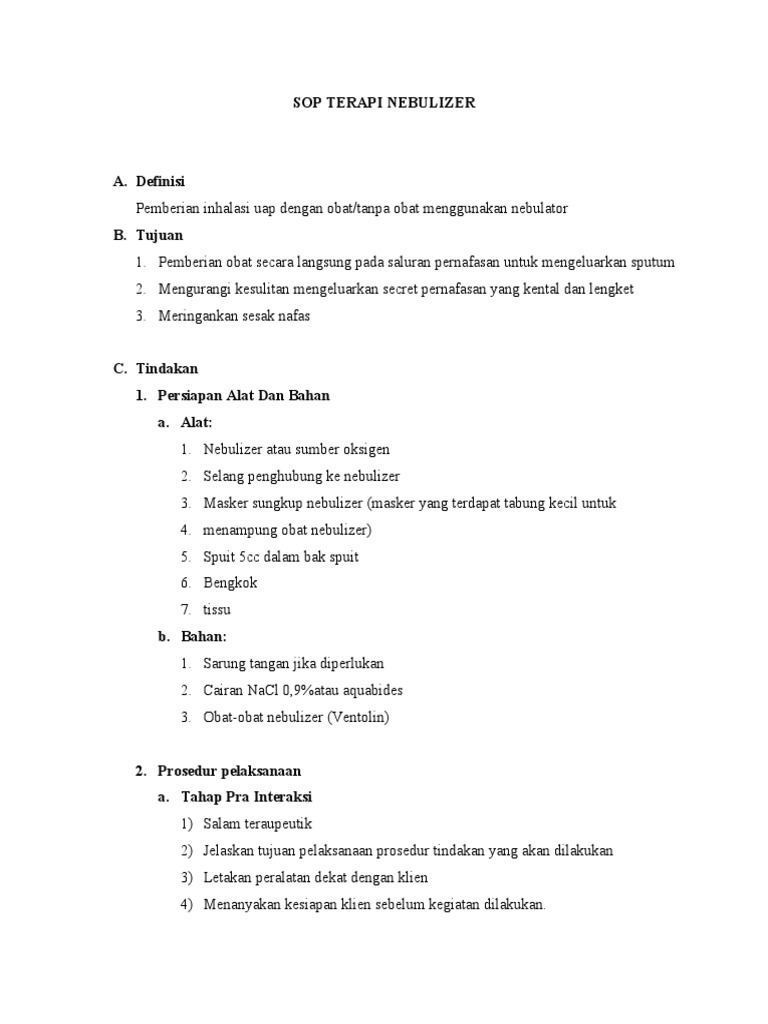 Panduan Penggunaan Sungkup Nebulizer | PDF