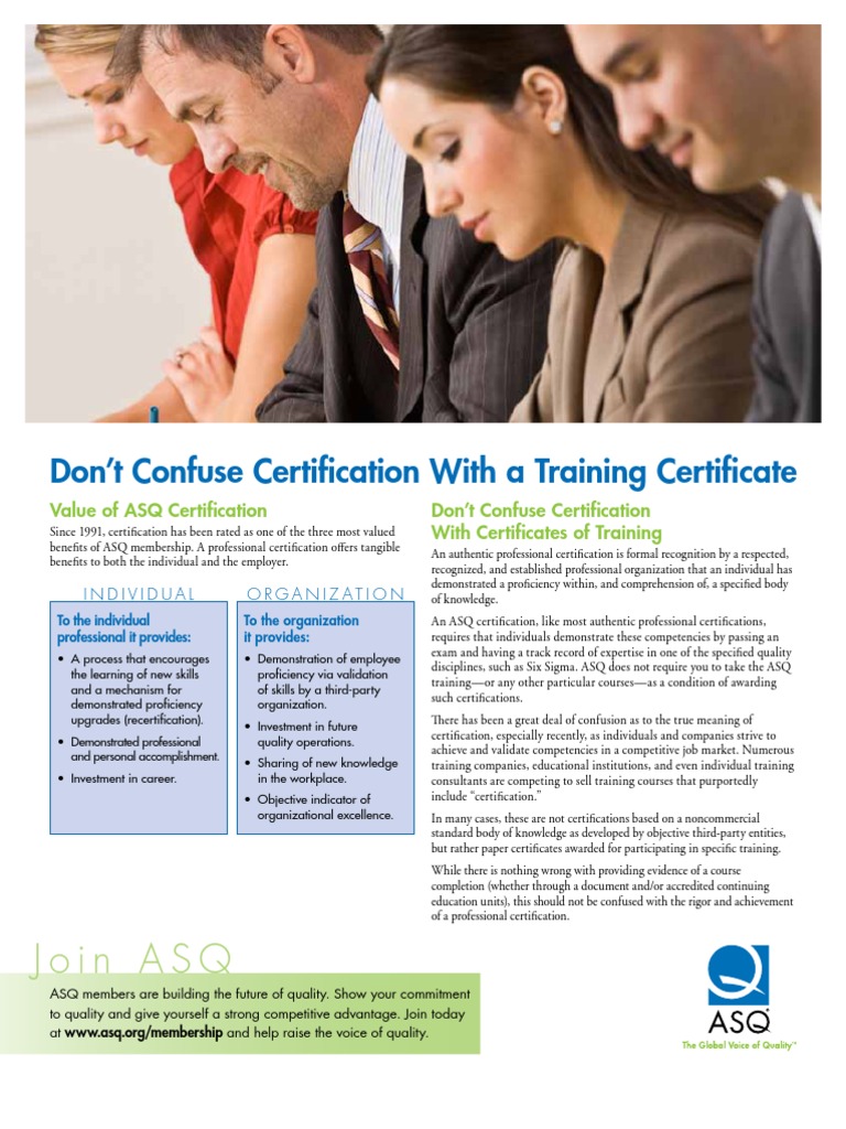 Certification Vs Certificate | PDF | Professional Certification | Test ...
