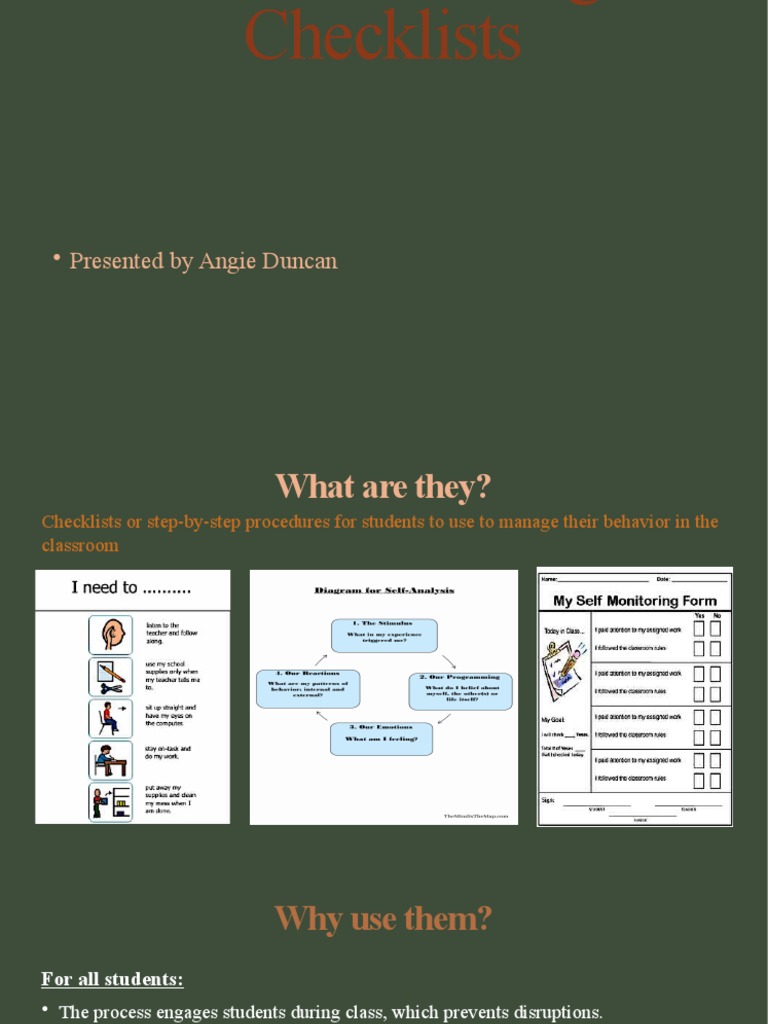 Self-Monitoring Checklist | PDF