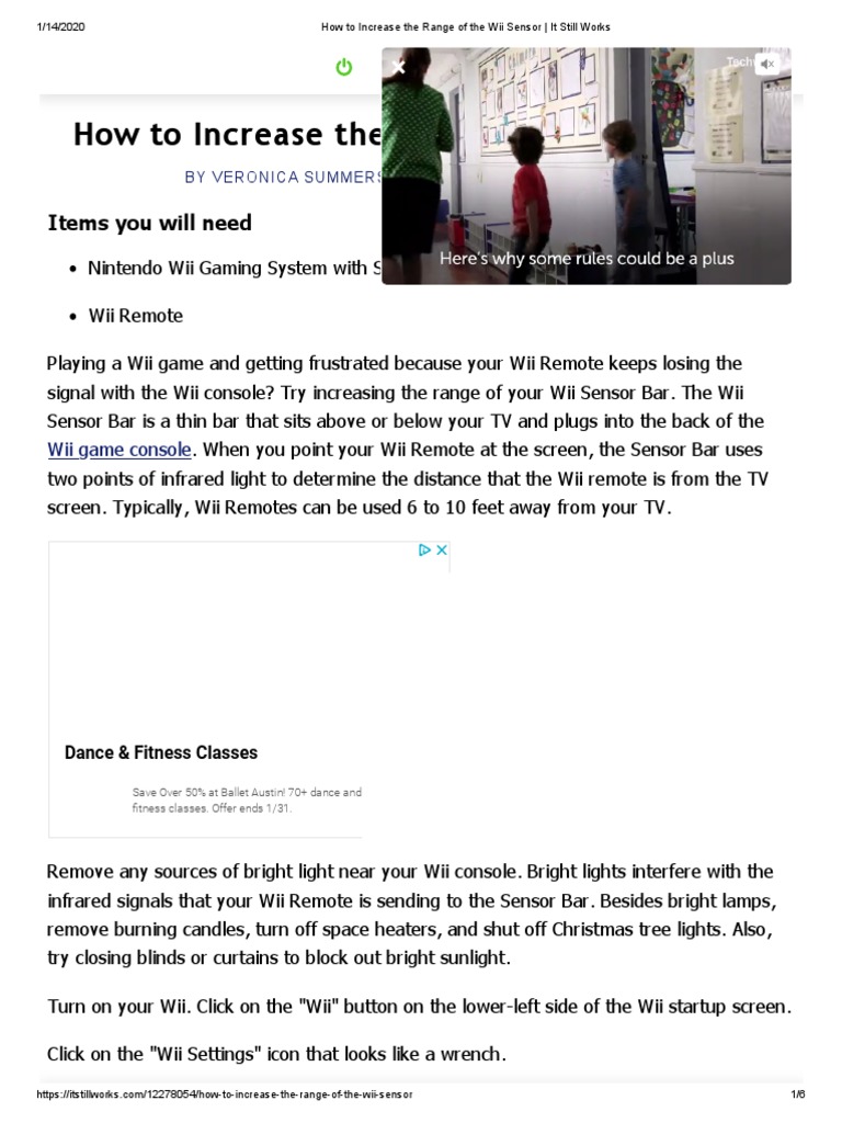 How To Increase The Range of The Wii Sensor - It Still Works | Download Free PDF | Wii | Computing