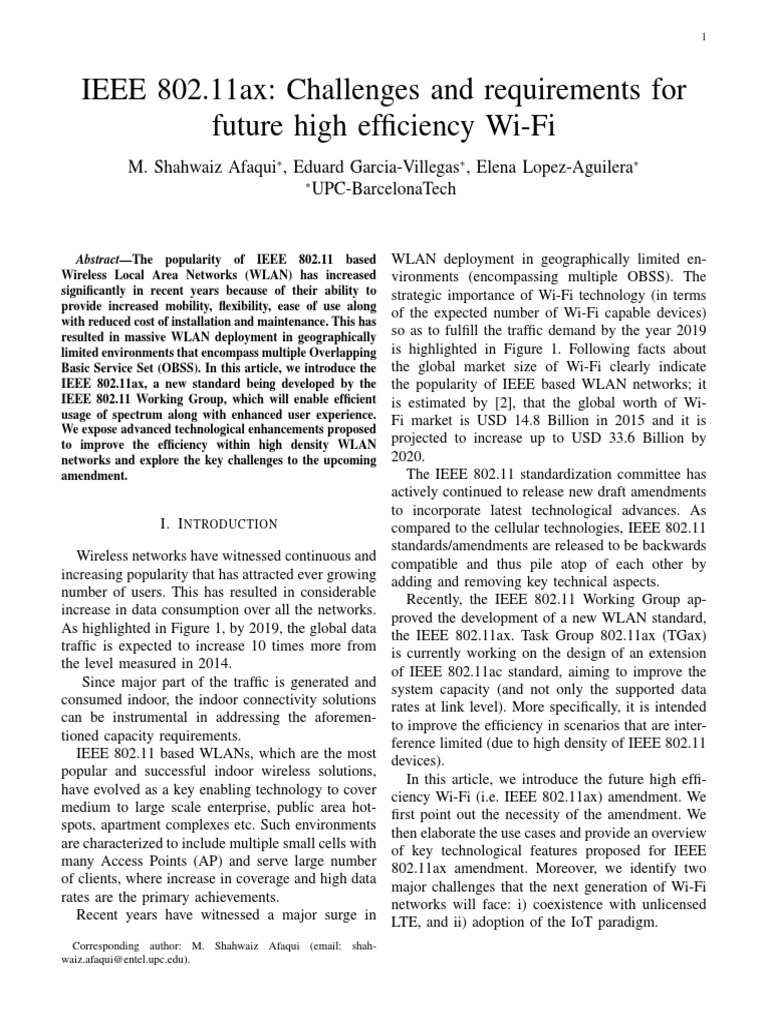 IEEE 802.11ax: Challenges and Requirements For Future High Efficiency ...