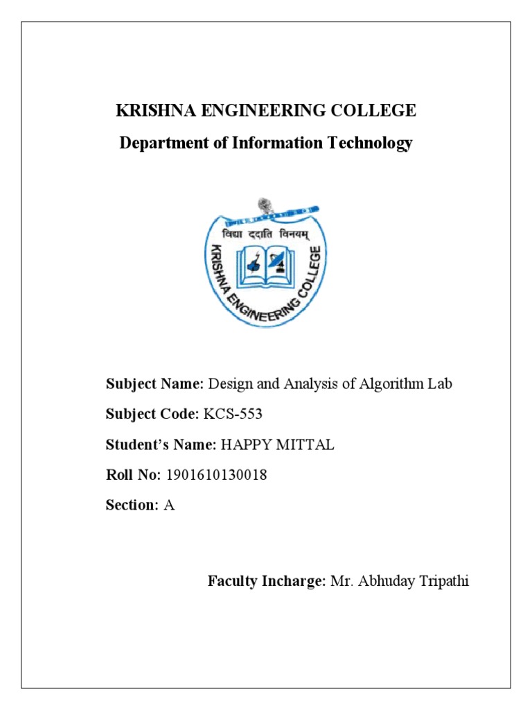 DAA File (HAPPY MITTAL) | PDF | Applied Mathematics | Discrete Mathematics DAA File (HAPPY MITTAL) | PDF | Applied Mathematics | Discrete Mathematics