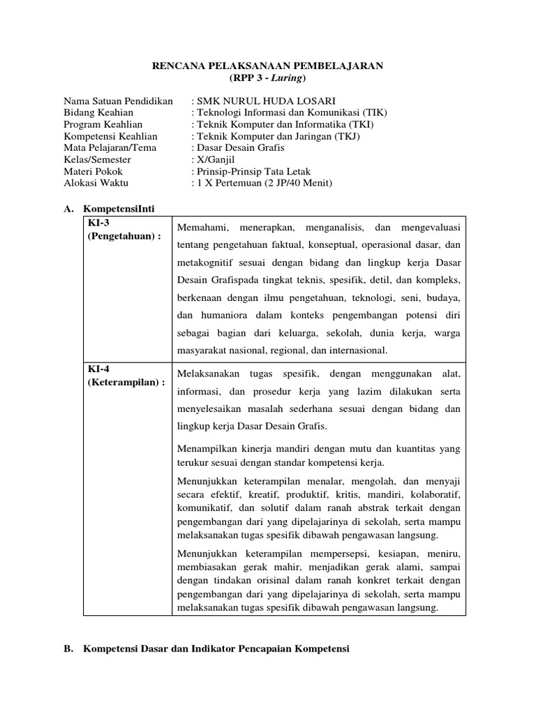 RPP - Prinsip-Prinsip Tata Letak | PDF