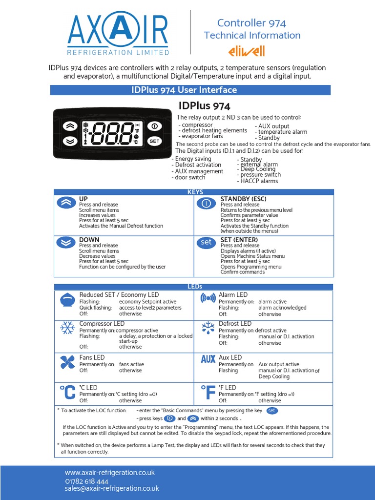Eliwell Controller 974 | PDF | Menu (Computing) | Manufactured Goods
