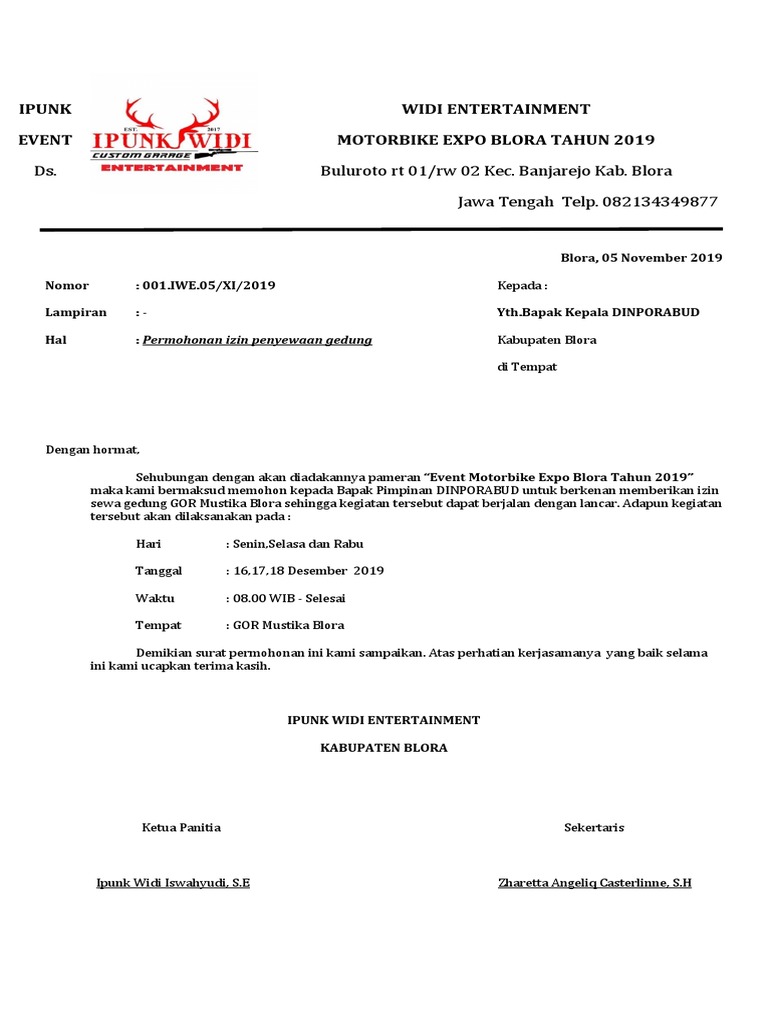 Surat Permohonan Event | PDF