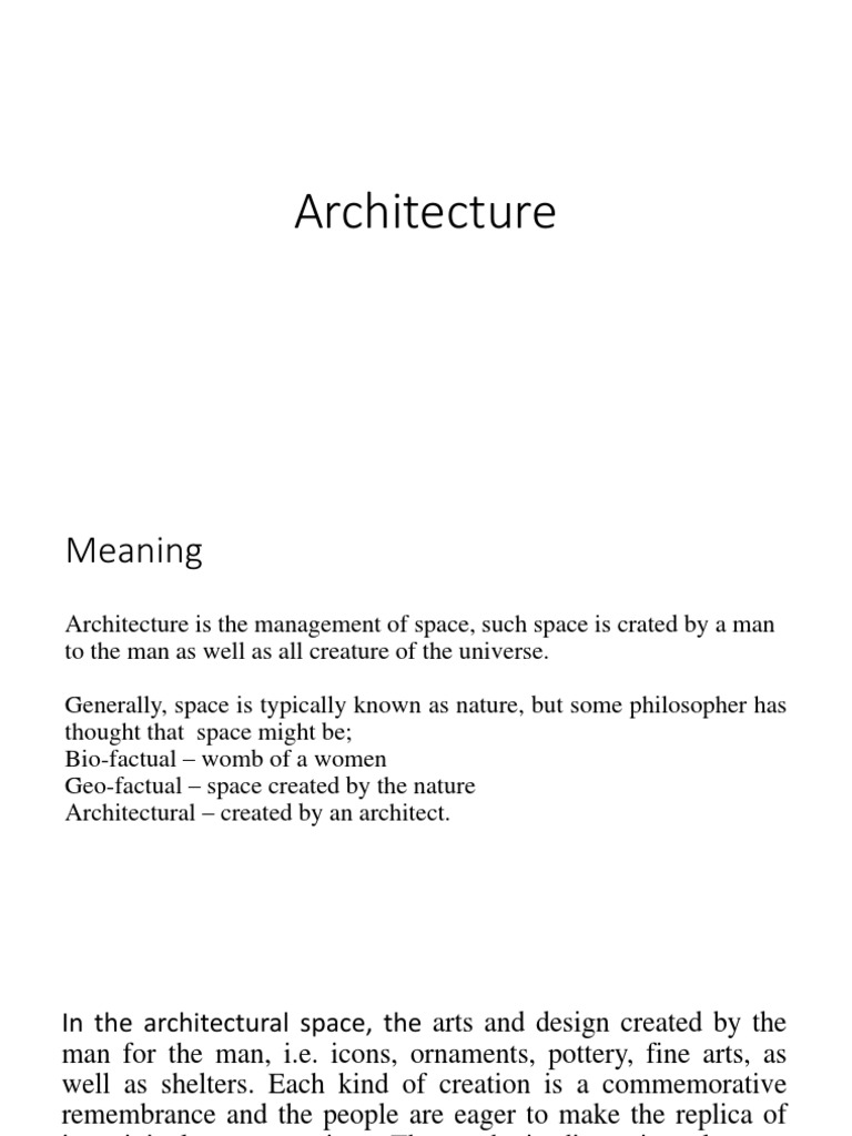 Architecture Lecture 8 | PDF