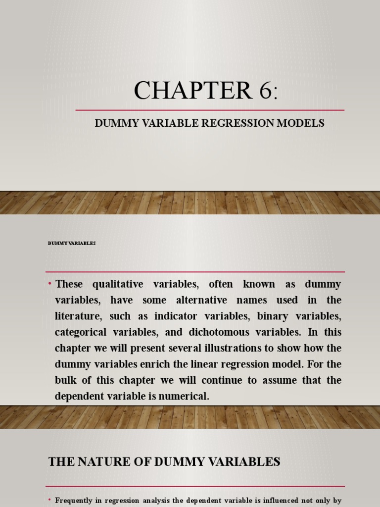 Presentation G1 | PDF | Dummy Variable (Statistics) | Dependent And Independent Variables