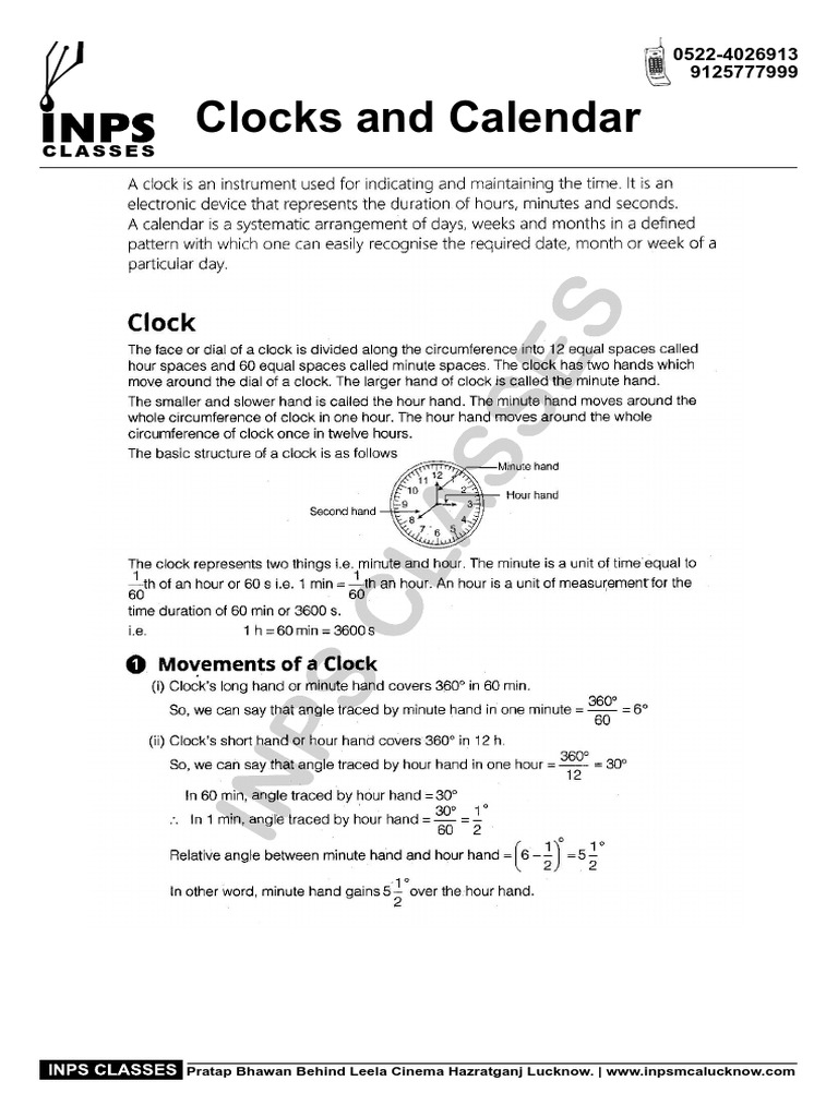 Clock & Calendar | PDF