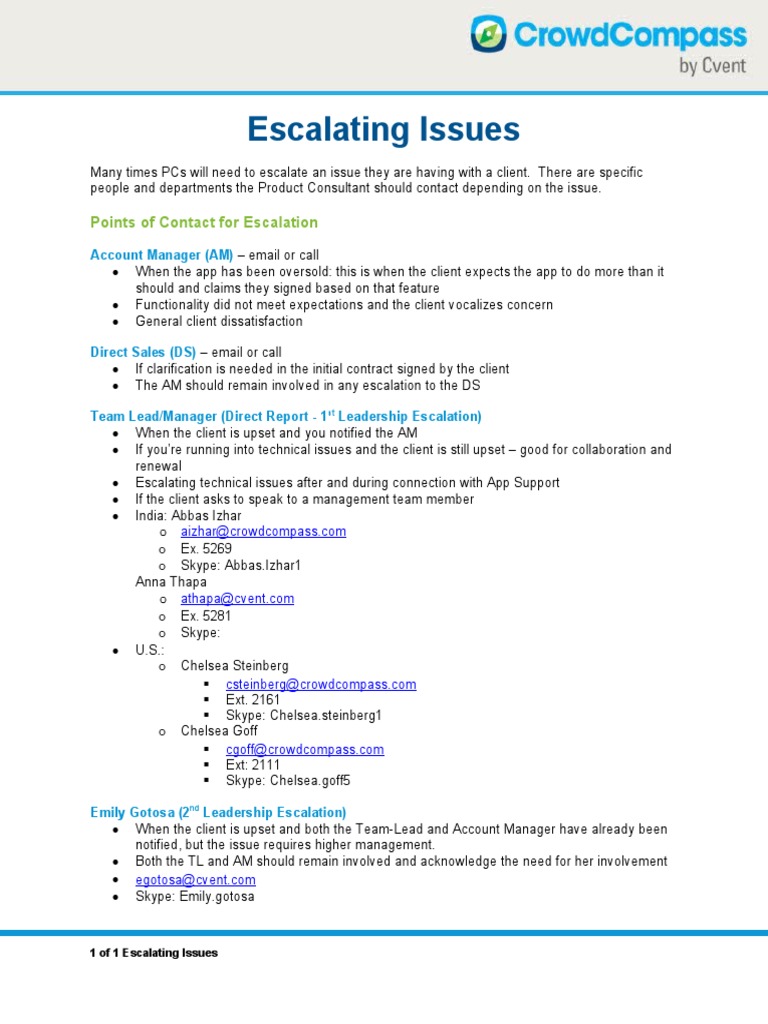 Escalation Points | PDF | Mobile Technology | Online Services