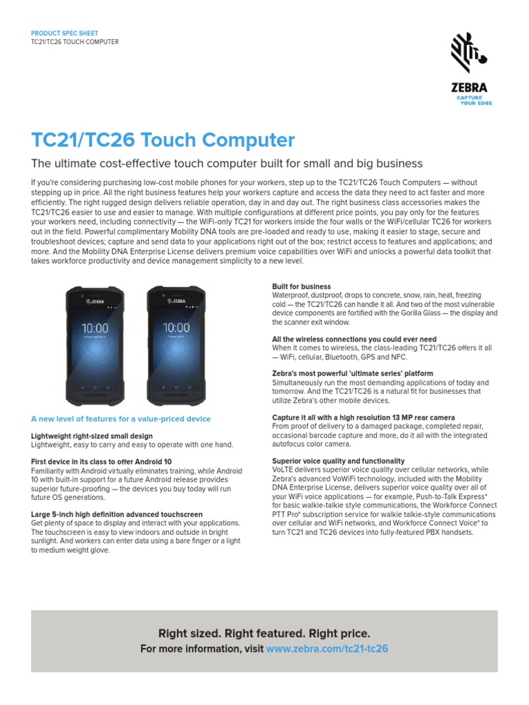 tc21 tc26 Spec Sheet en Us | PDF | Ieee 802.11 | Lte (Telecommunication)