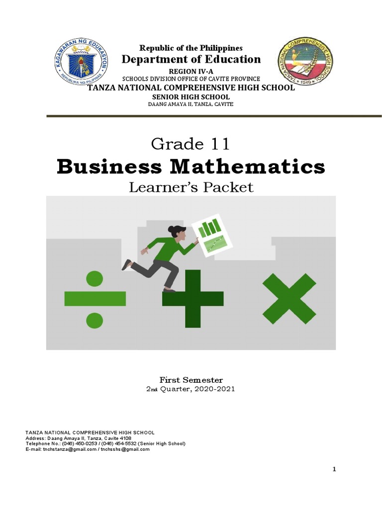 LP 2ND QUARTER Business Math 1 | PDF | Employment | Tax Deduction