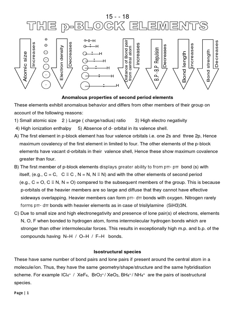 P - Block - TRICKS FOR TEACHING | PDF | Chemical Bond | Ion