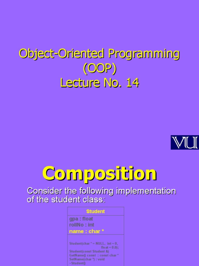 Object Oriented Programming Oop Lecture No 14 Pdf Programming Constructor Object 