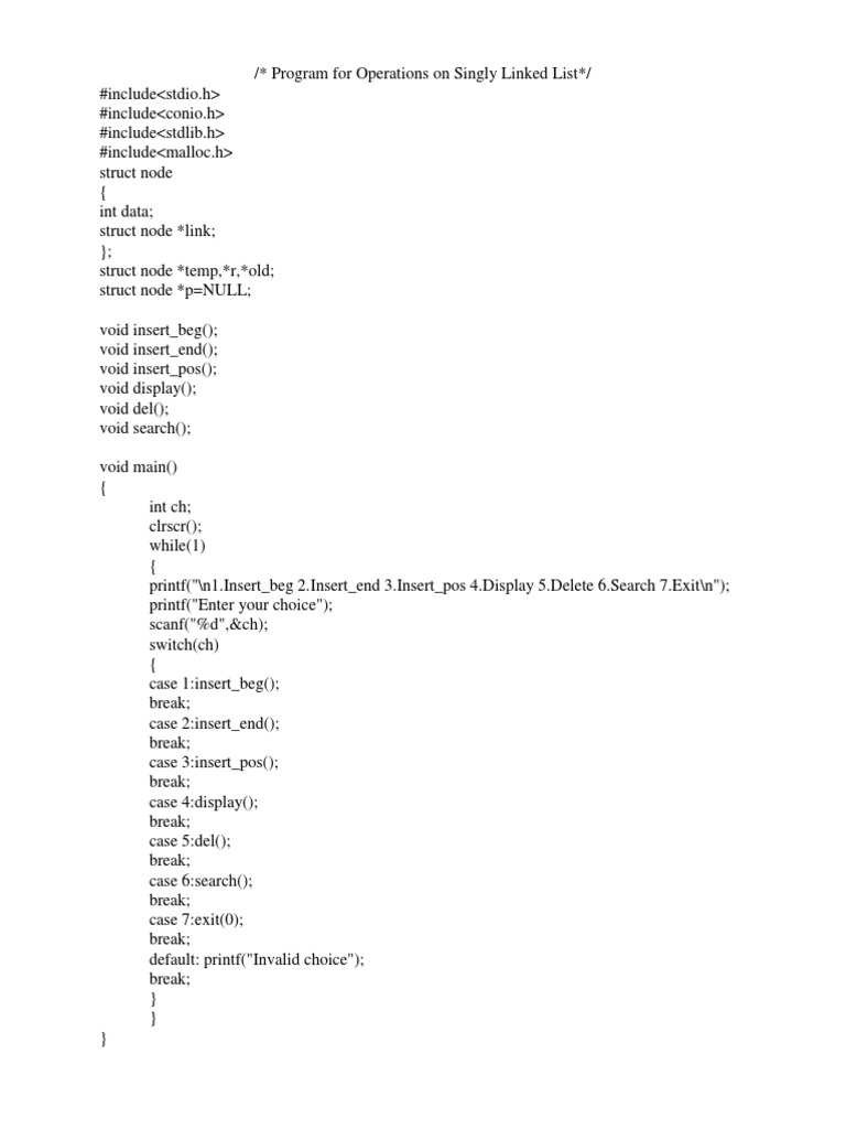 10.singly Linked List | PDF | Computer Programming | Computing 10.singly Linked List | PDF | Computer Programming | Computing