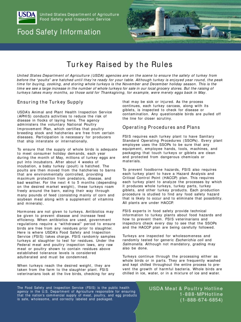Turkey Raised by The Rules | PDF | Refrigerator | Food Safety
