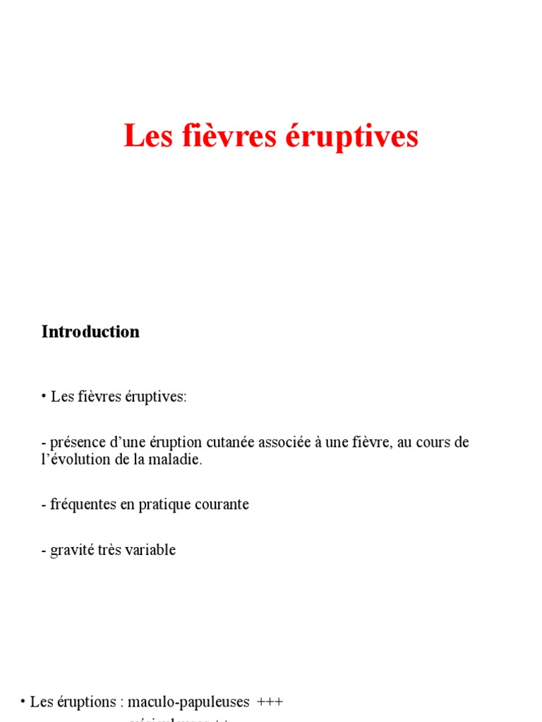 Fièvres éruptives en pédiatrie | PDF | Spécialités médicales | Maladies ...