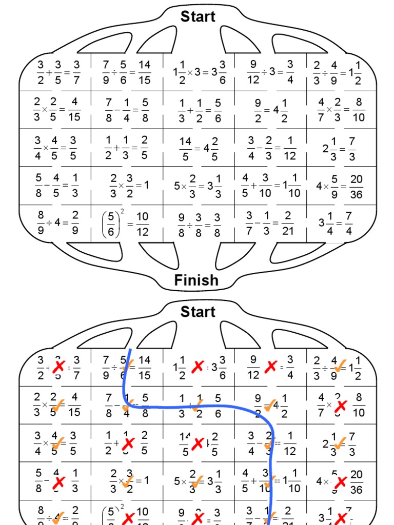 Fractions Maze | Download Free PDF | Notation | Lexicology