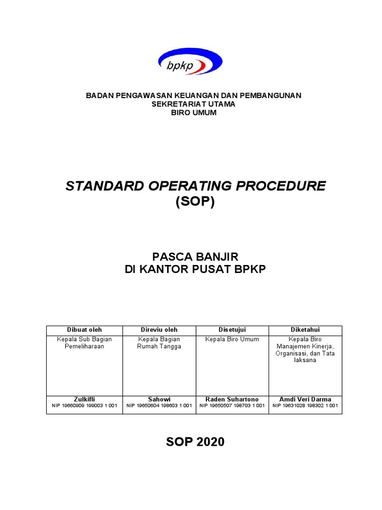 SOP Pasca Banjir | PDF
