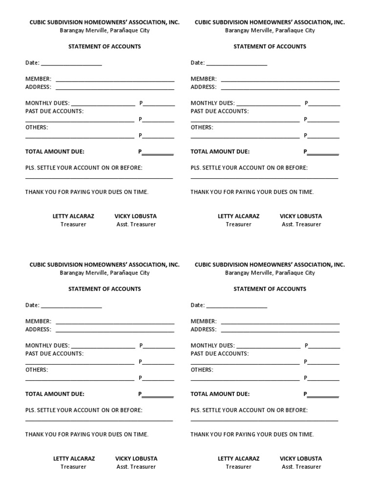 Statement of Account | PDF | Condominium