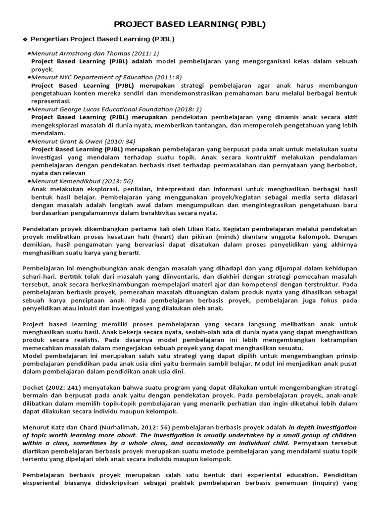 Project Based Learning | PDF