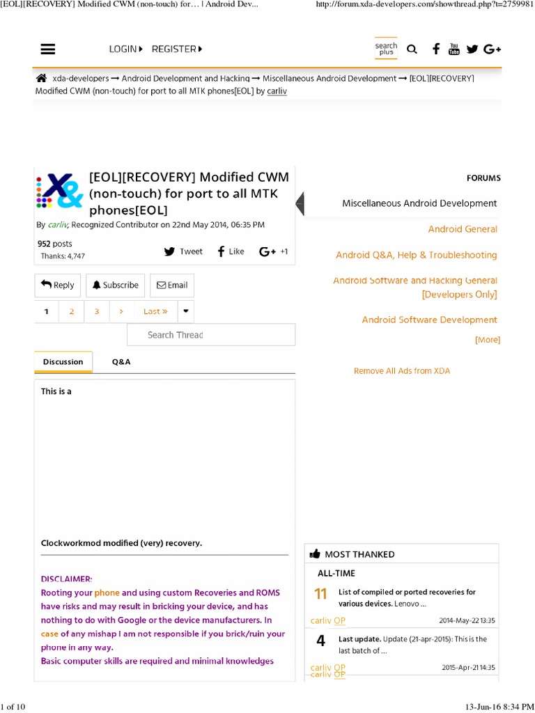 (EOL) (RECOVERY) Modified CWM (Non-Touch) For - Android Development and Hacking | PDF | Embedded ...
