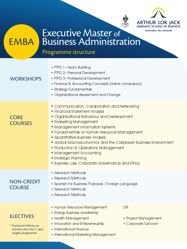 EMBA Flyer | PDF | Master Of Business Administration | Business