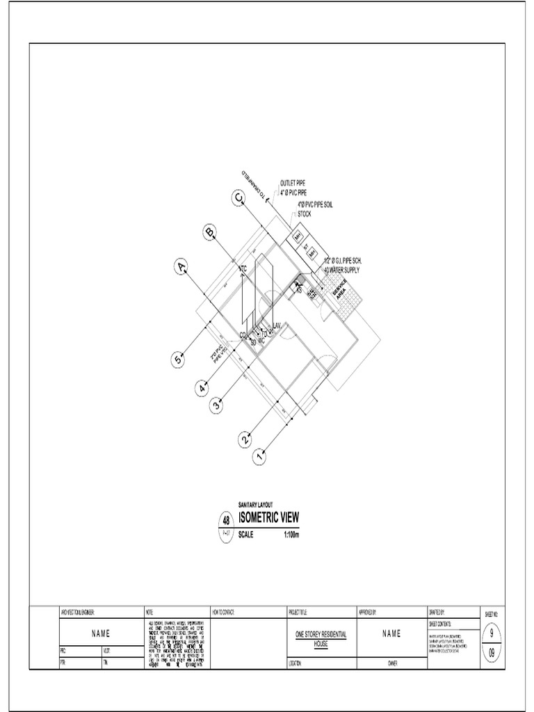 Isometric Sanitary Layout Plan | PDF | Water And The Environment ...