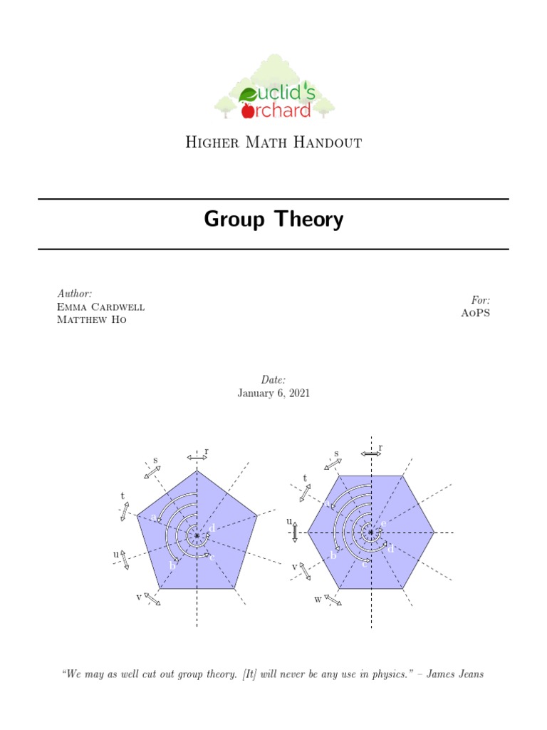 Group Theory: Higher Math Handout | PDF | Group (Mathematics) | Set ...