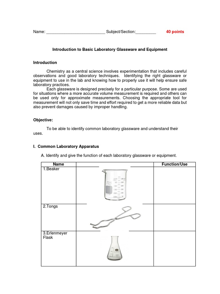 Basic Laboratory Glassware | PDF