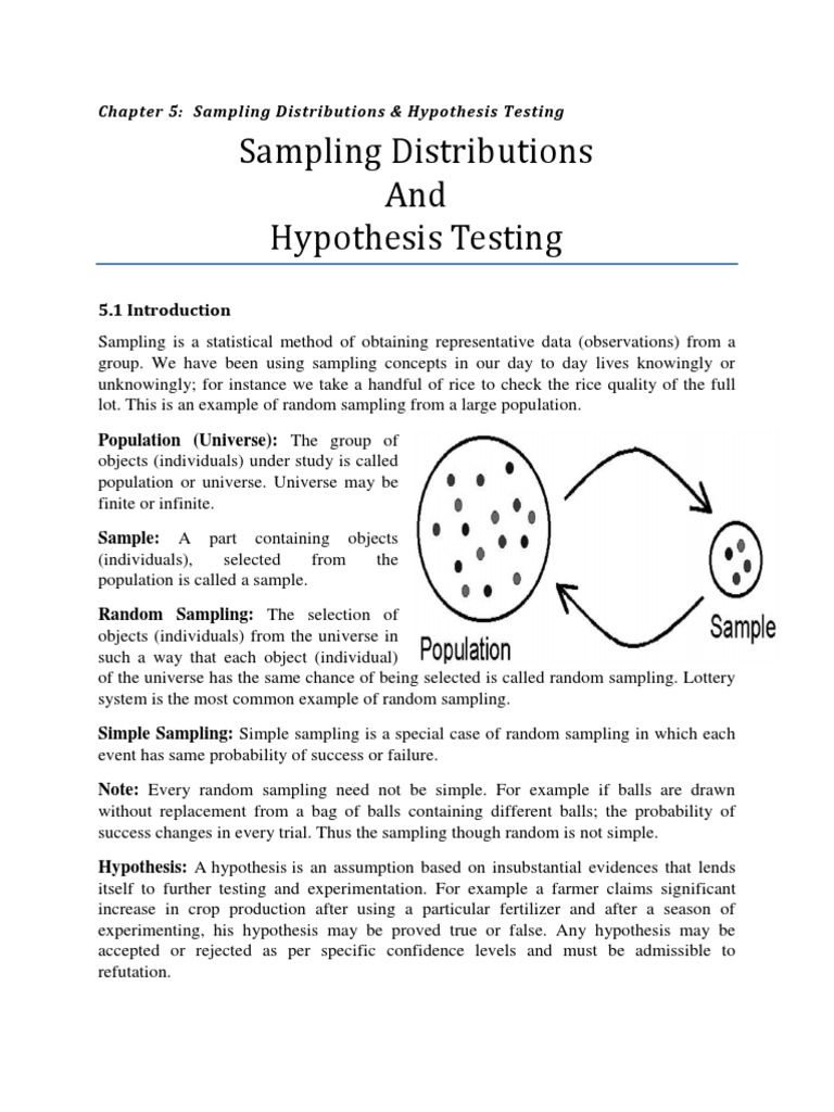 Chapter 5 Sampling Distributions And Hypothesis Testing Pdf Statistical Hypothesis Testing