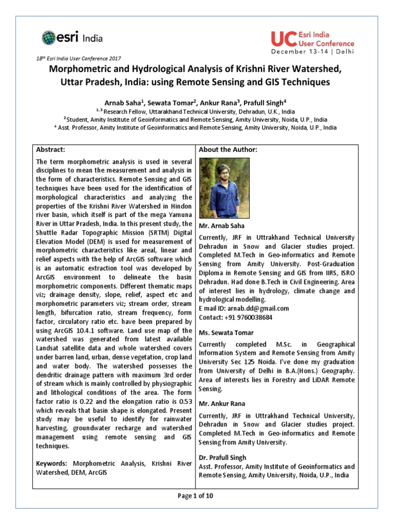 UCP17044 Morphometric and Hydrological Analysis of Krishni River ...
