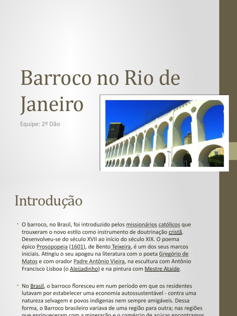 Barroco No Rio de Janeiro | PDF | Barroco | Rio de Janeiro