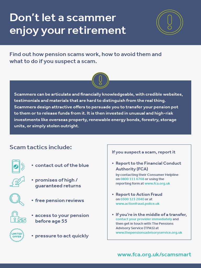 Pension Scams Leaflet | PDF | Pension | Financial Adviser