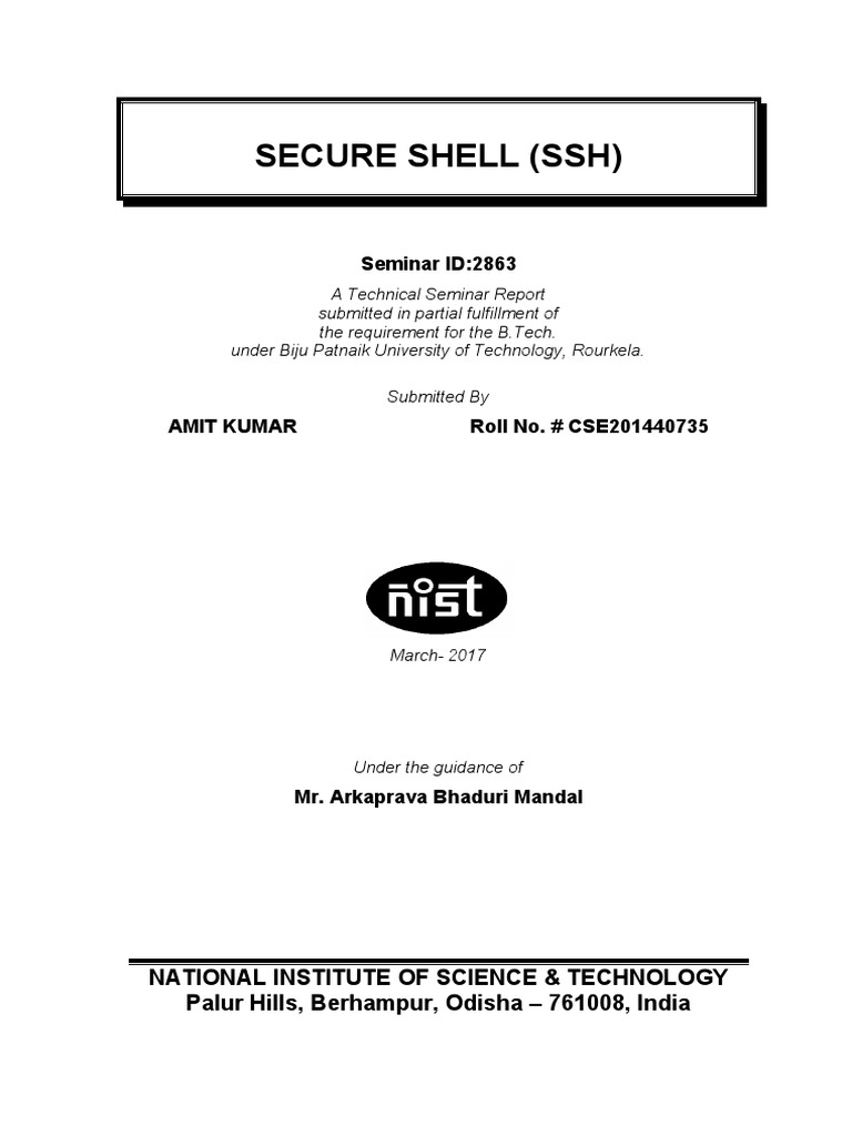 Secure Shell (SSH) : Seminar ID:2863 | PDF | File Transfer Protocol ...