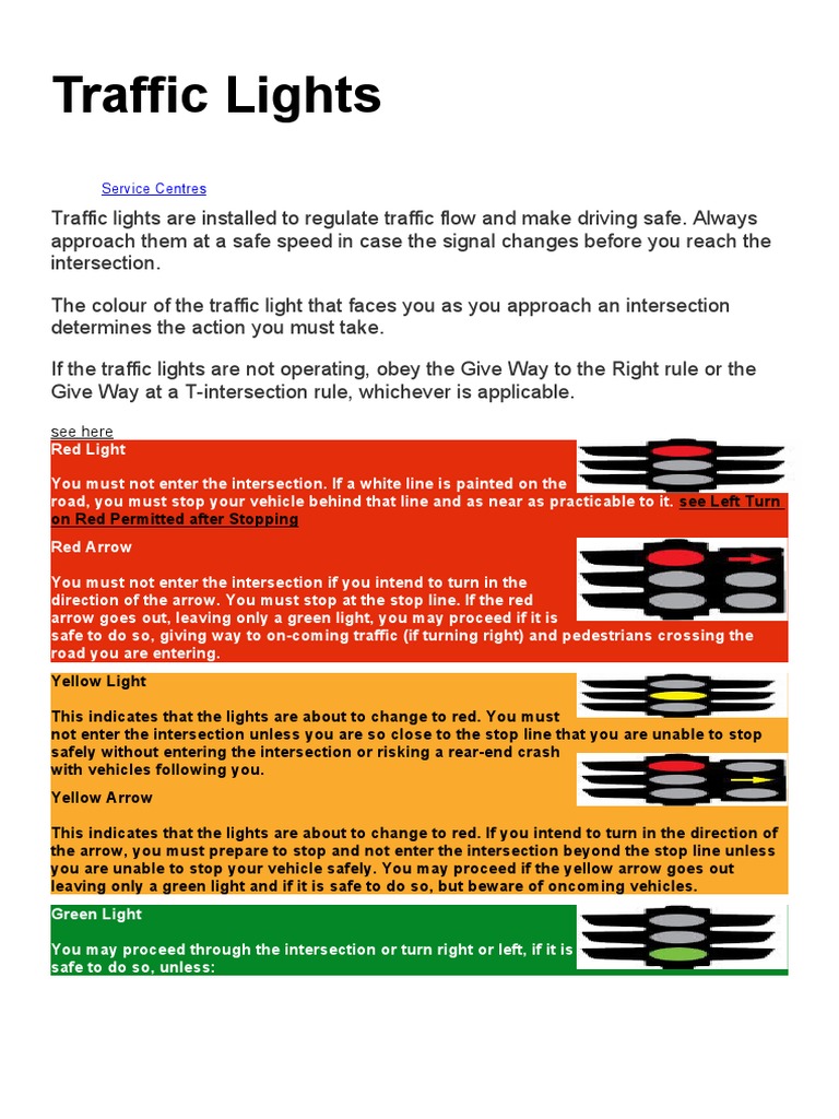 Traffic Lights | PDF | Intersection (Road) | Traffic Light