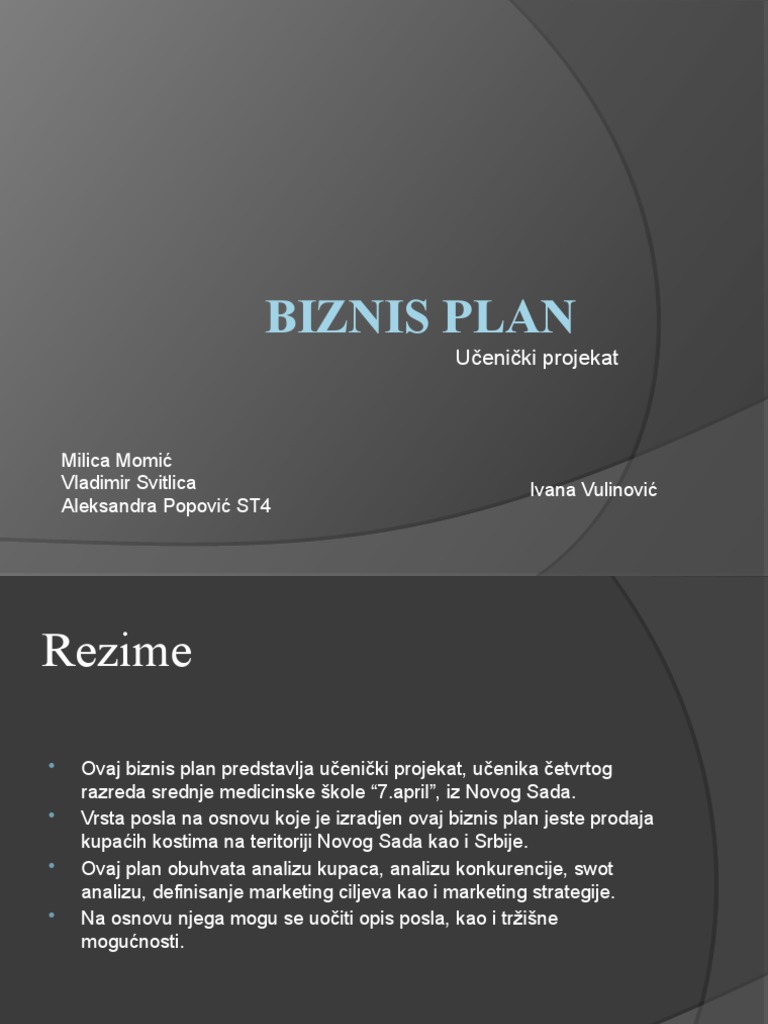Biznis Plan | PDF